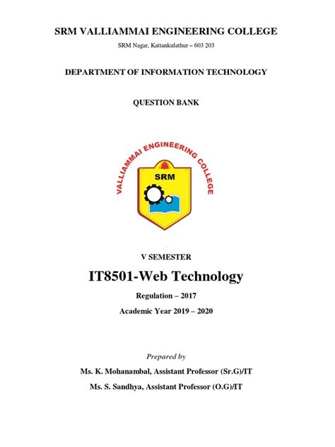 It8501 Web Technology Download Free Pdf Html Cascading Style Sheets