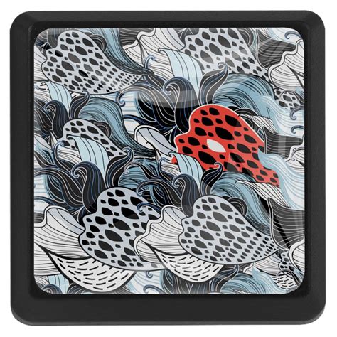 3 Pack Abstract Leaves Square Cabinet Door Knobs Decor For Cupboard