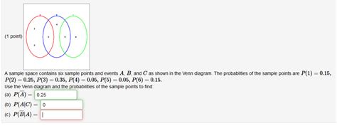 Solved A Sample Space Contains Six Sample Points And