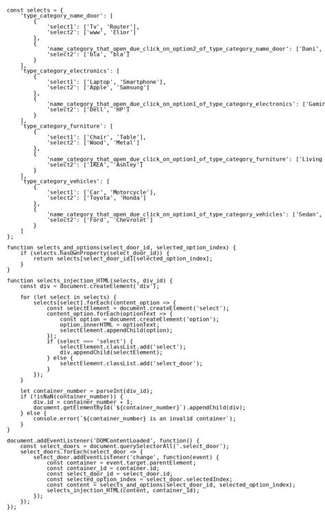 Banda Elior On Linkedin Dynamic Html Select Generation And Interaction Framework This Javascript
