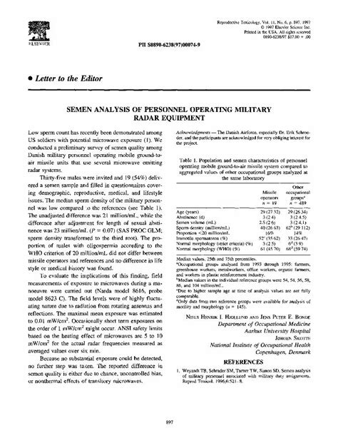 PDF Semen Analysis Of Personnel Operating Military Radar Equipment DOKUMEN TIPS