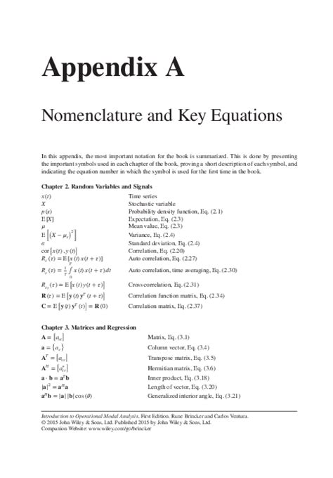 Pdf Appendix A Nomenclature And Key Equations