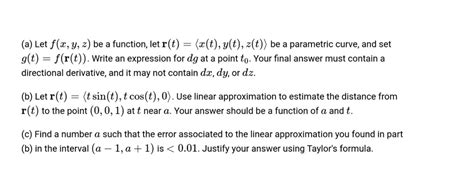 A Let F W Y 2 Be A Function Let R T C T Y T SolvedLib