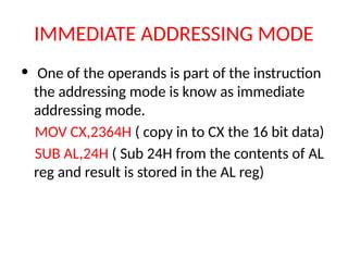 OPERAND ADDRESSING MODESOPERAND ADDRESSING MODES PPTX