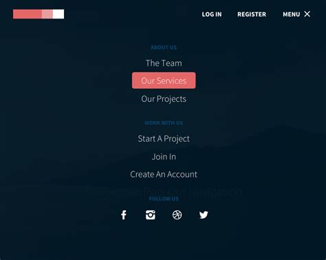 Full Screen Pop Out Navigation 全屏弹出导航 Full Screen Pop Out Navigation