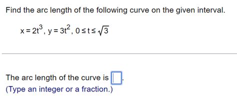 Solved Find The Arc Length Of The Following Curve On The Chegg