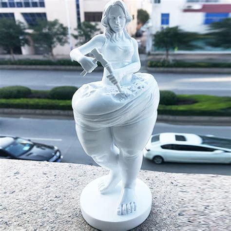 Yoga Brass Sculpture Fat Woman Statue Lady Figurine Green Handicraft