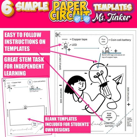 Simple Paper Circuit Templates Easy To Follow Instructions Stem Project