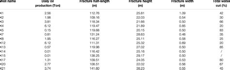 Numerical Simulation Results Of Various Fracture Parameters In
