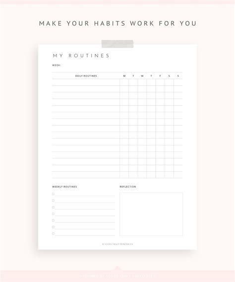 Daily Routine Chart Daily Routine Planner Morning Routine Etsy