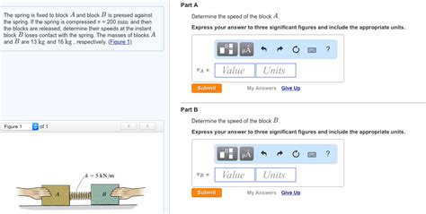 The Spring Is Fixed To Block A And Block B Is Pressed