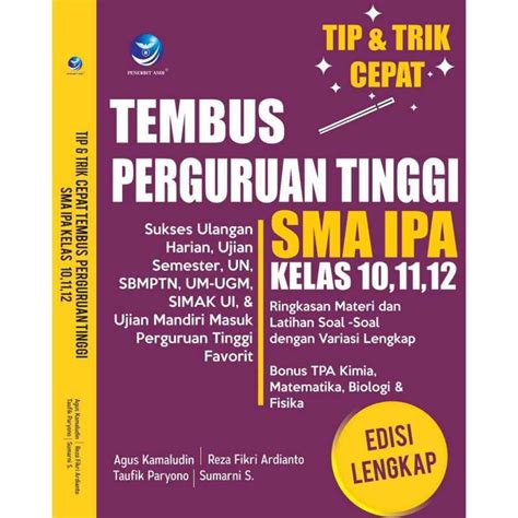Jual Buku Tip Dan Trik Cepat Tembus Perguruan Tinggi Sma Ipa Kelas 10