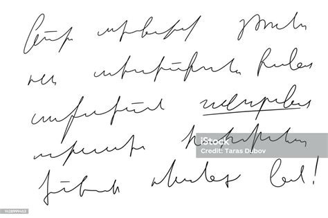 손으로 쓸 수 없는 읽을 수 없는 텍스트 허구의 언어의 추상적 인 필기 그런지 이미지 기법에 대한 스톡 벡터 아트 및 기타