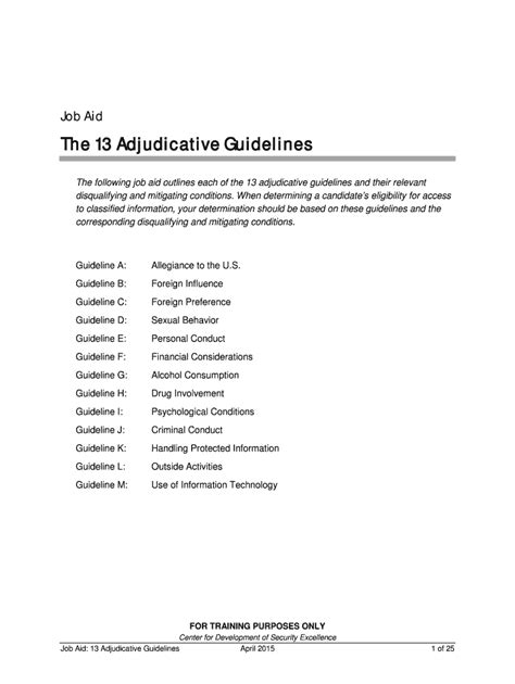 13 Adjudicative Guidelines Powerpoint Fill Online Printable