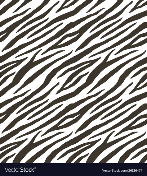 Seamless Pattern Zebra Stripes Fur Print Vector Image