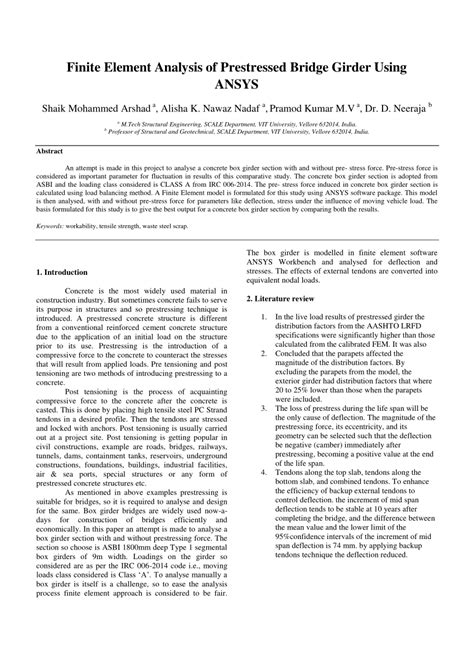 Pdf Finite Element Analysis Of Prestressed Bridge Girder Using Ansys