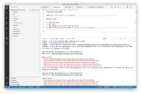 Yarn Pnp Sdk Shows Several Yarnpkgpnpify Errors · Issue 1844 · Prettierprettier Vscode