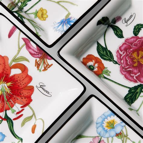 Gucci Flora Print Trinket Tray Set In Multicolor Porcelain Gucci® Us