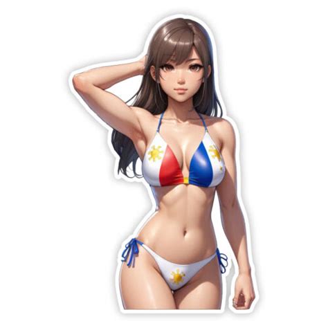 Philippines Filipina Girl Sticker Sexy Anime Flag Decal Vinyl Filipino