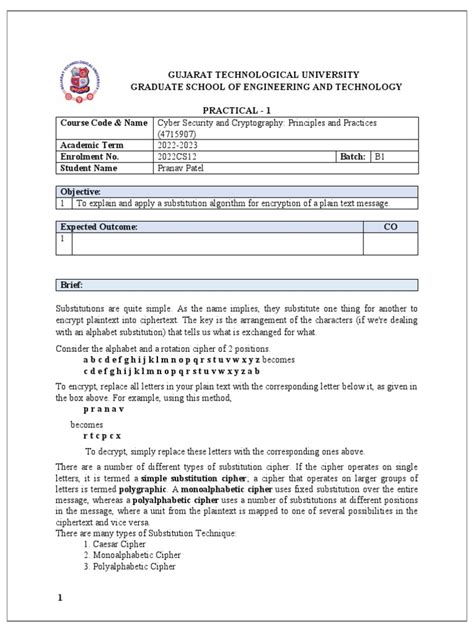 Practical 1 To 6 Pdf Cipher Encryption