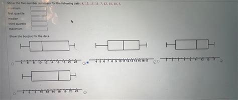 solved show the boxplot for the data a data set has a first