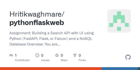 Github Hritikwaghmarepythonflaskweb Assignment Building A Search
