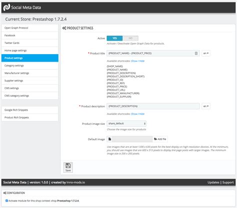 Social Meta Data For Prestashop By Inno Mods Codecanyon