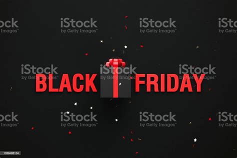 검은 금요일 텍스트와 검은 색 선물 상자 뒤에 앉아 금색 색색 색종이 위에 검은 배경 블랙프라이데이에 대한 스톡 사진 및 기타 이미지 블랙프라이데이 배너 표지판 0명