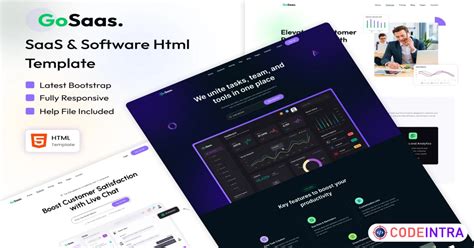 Gosaas Saas And Software Startup Template Codeintra
