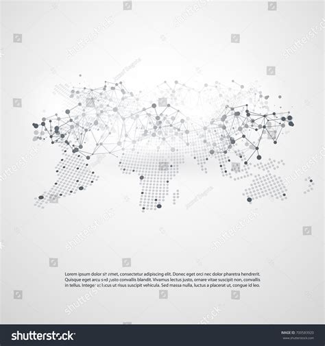 Cloud Computing Networks World Map Abstract Stock Vector Royalty Free