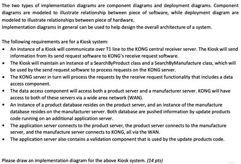 Solved The Two Types Of Implementation Diagrams Are Chegg Com