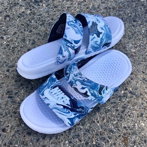 Nike Shoes Wmns Nike Benassi Duo Ultra Slides White Marble Poshmark