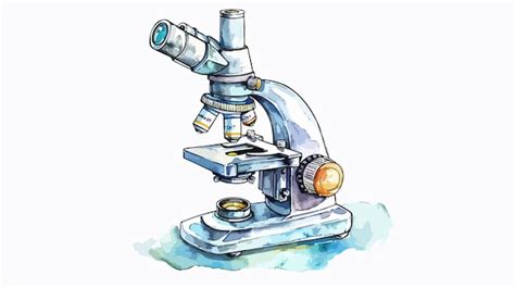 Minimalist Microscope Watercolor Hand Drawn Vector Illustration Premium Ai Generated Vector
