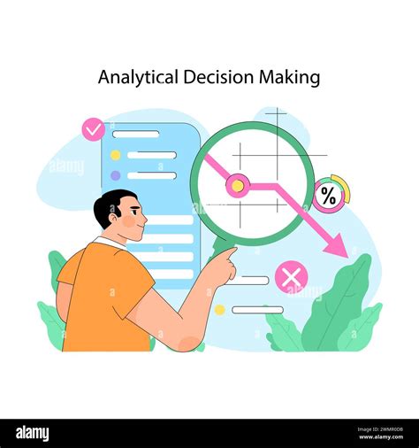 Analytical Decision Making Concept Focused Individual Scrutinizes Data
