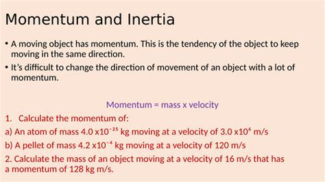 Gcse Physics Momentum And Inertia Teaching Resources