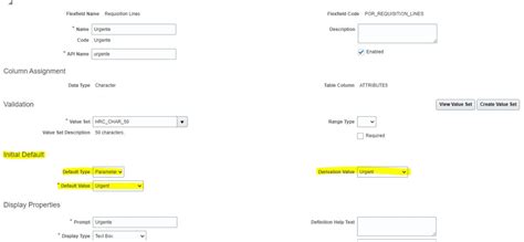 Requisition Lines Descriptive Flexfield Derivation Value Is Not