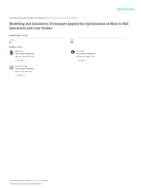 Modelling And Simulation Techniques Appl Pdf Mill Grinding