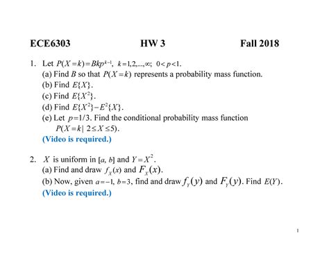 HW 3 Homework Questions For Probability Course Hw3 2024 1 ECE6303