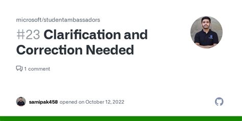 Clarification And Correction Needed · Issue 23 · Microsoft