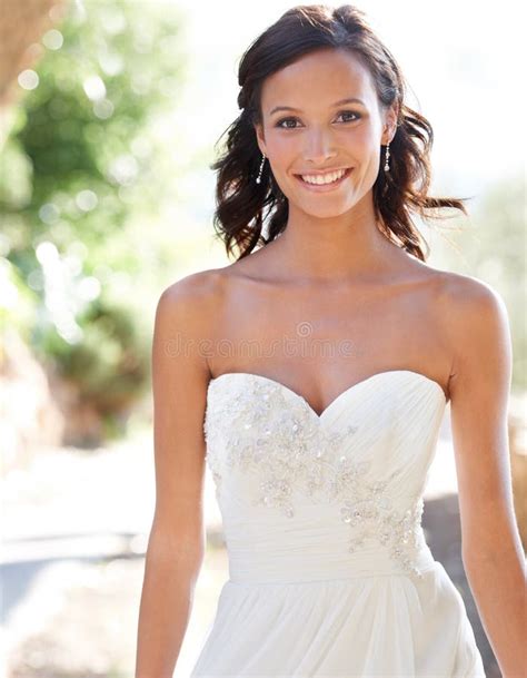 Ready To Walk Down The Aisle Waist Up Portrait Of A Radiant Bride