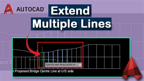 how to extend multiple lines with fence and crossing options in autocad