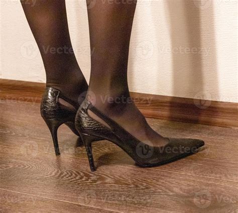 Woman In Black Stockings And Black High Heels Shoes Fashion 52111909