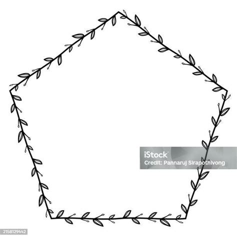 펜타곤 모양 잎 프레임 잎 벡터 꽃 무늬 테두리 사진 프레임 분기 월계관 식물 실루엣 검은 요소 장식 인사말 결혼식 0명에 대한