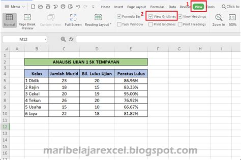 Mari Belajar Excel Bagaimana Cara Menghilangkan Garis Pada Lembaran Kerja Excel