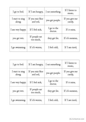 Conditional Zero Conditional English ESL Worksheets P