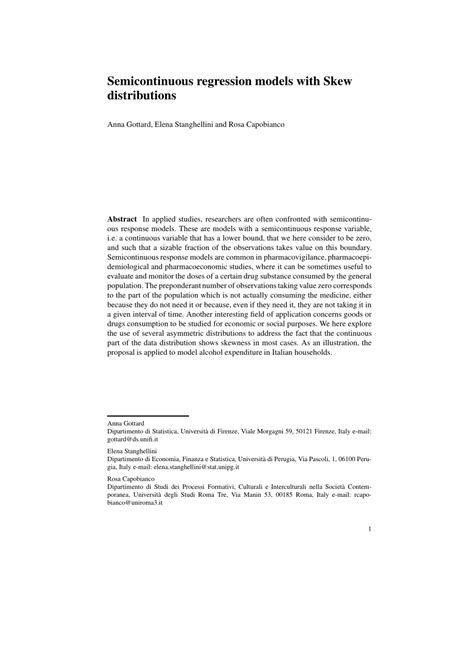 Pdf Semicontinuous Regression Models With Skew Distributions