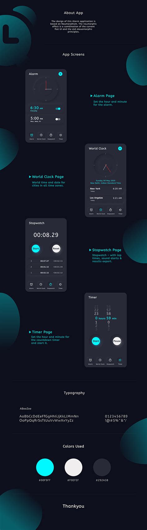 Neuromorphic Alarm App UI Design On Behance