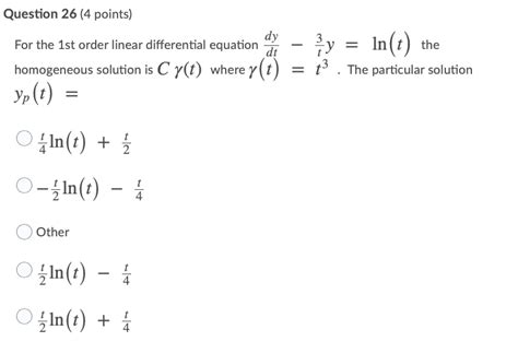 Solved Question Points Dy For The St Order Linear Chegg Com