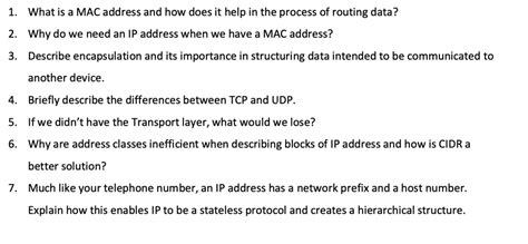 1 What Is A Mac Address And How Does It Help In The Process Of Routing Data 2 Why Do We Need