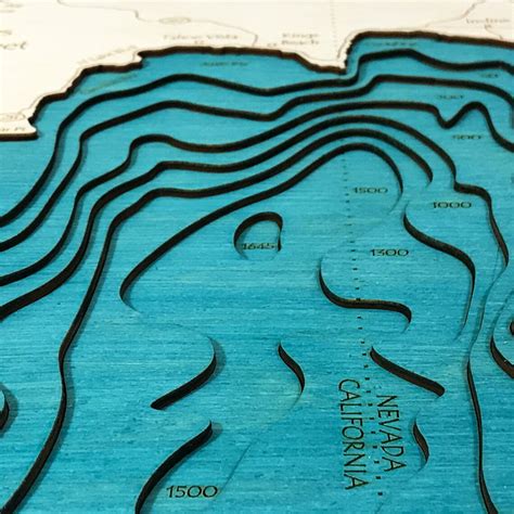 Lake Tahoe 3d Wood Map Nautical Depth Map Of Lake Tahoe Etsy